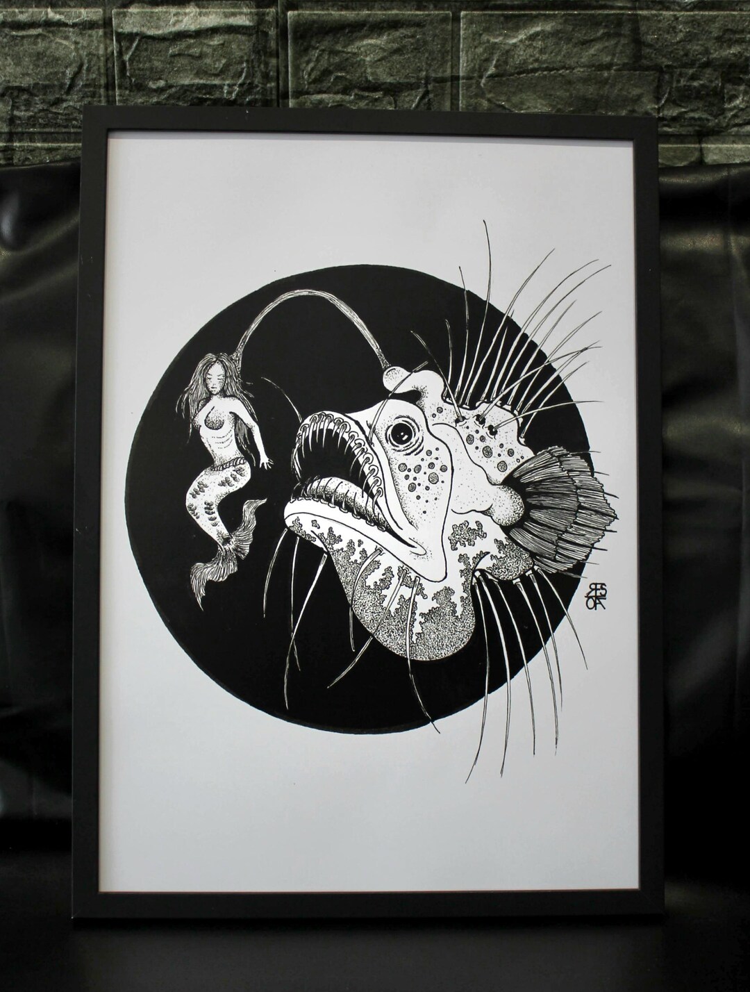 Angler Fish Mermaid Design Card Poster Picture A4 A3 - Etsy