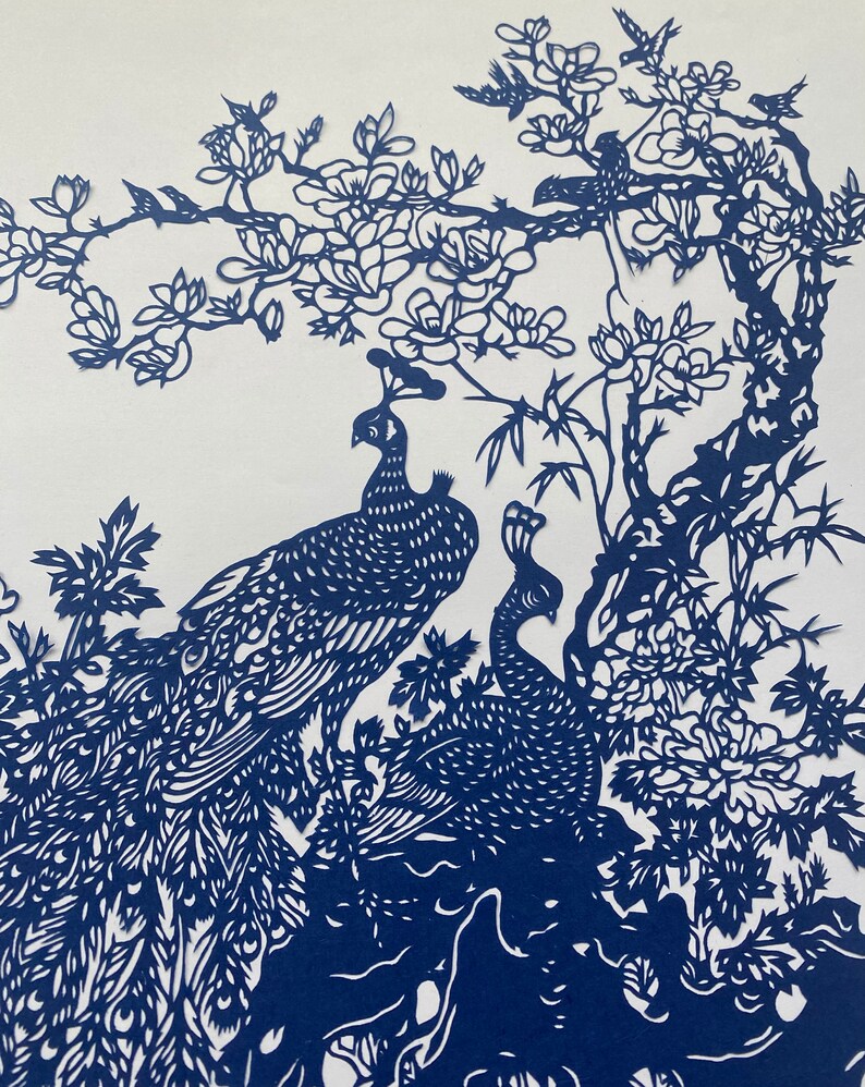 Asian Traditional Art Peacock Paper Cutting Papercut-paper Cut-hand ...