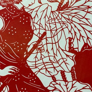 Asian Traditional Art Paper Cutouts - Lotus Flower Character Paper ...