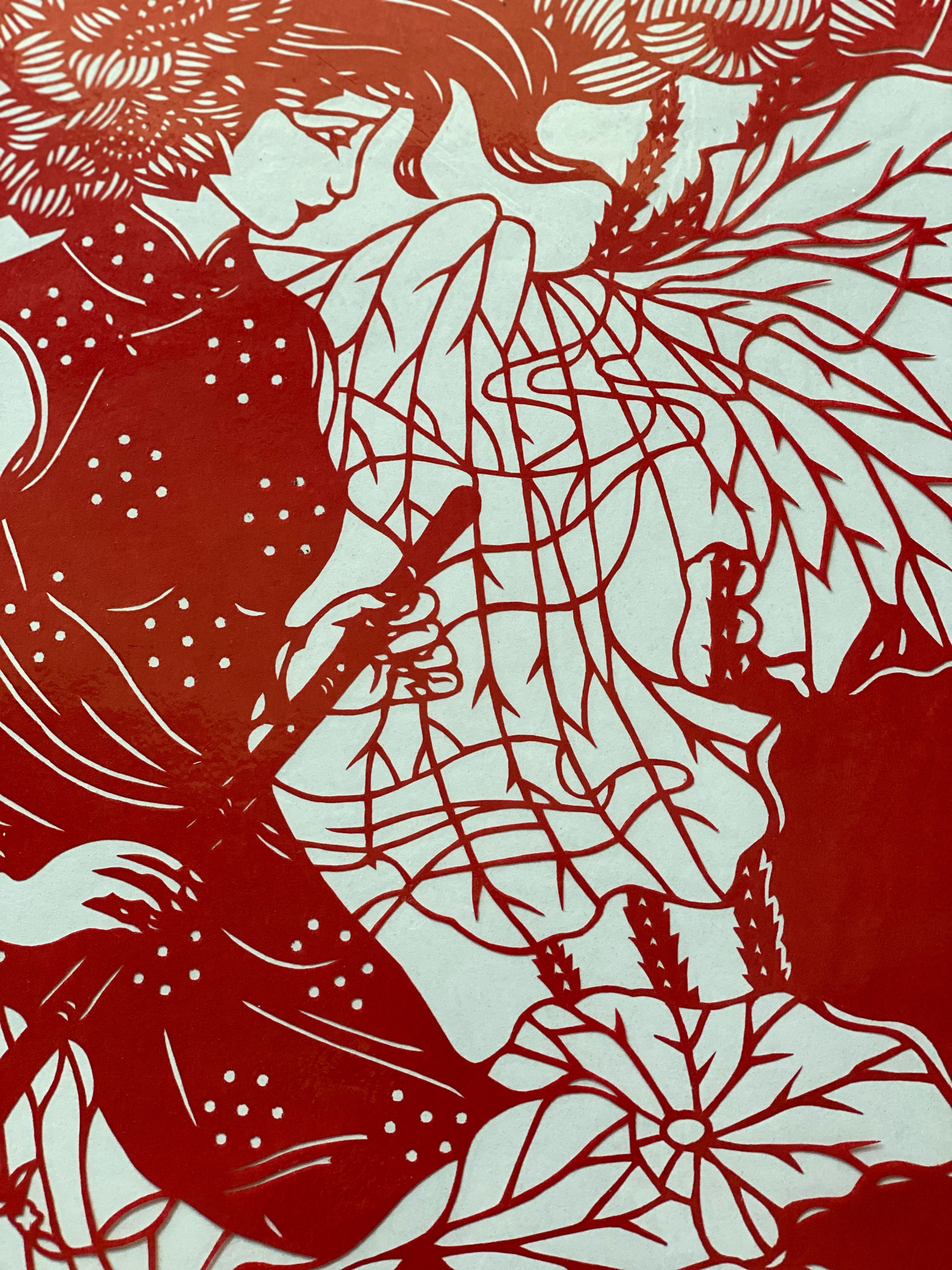 Asian Traditional Art Paper Cutouts - Lotus Flower Character Paper ...