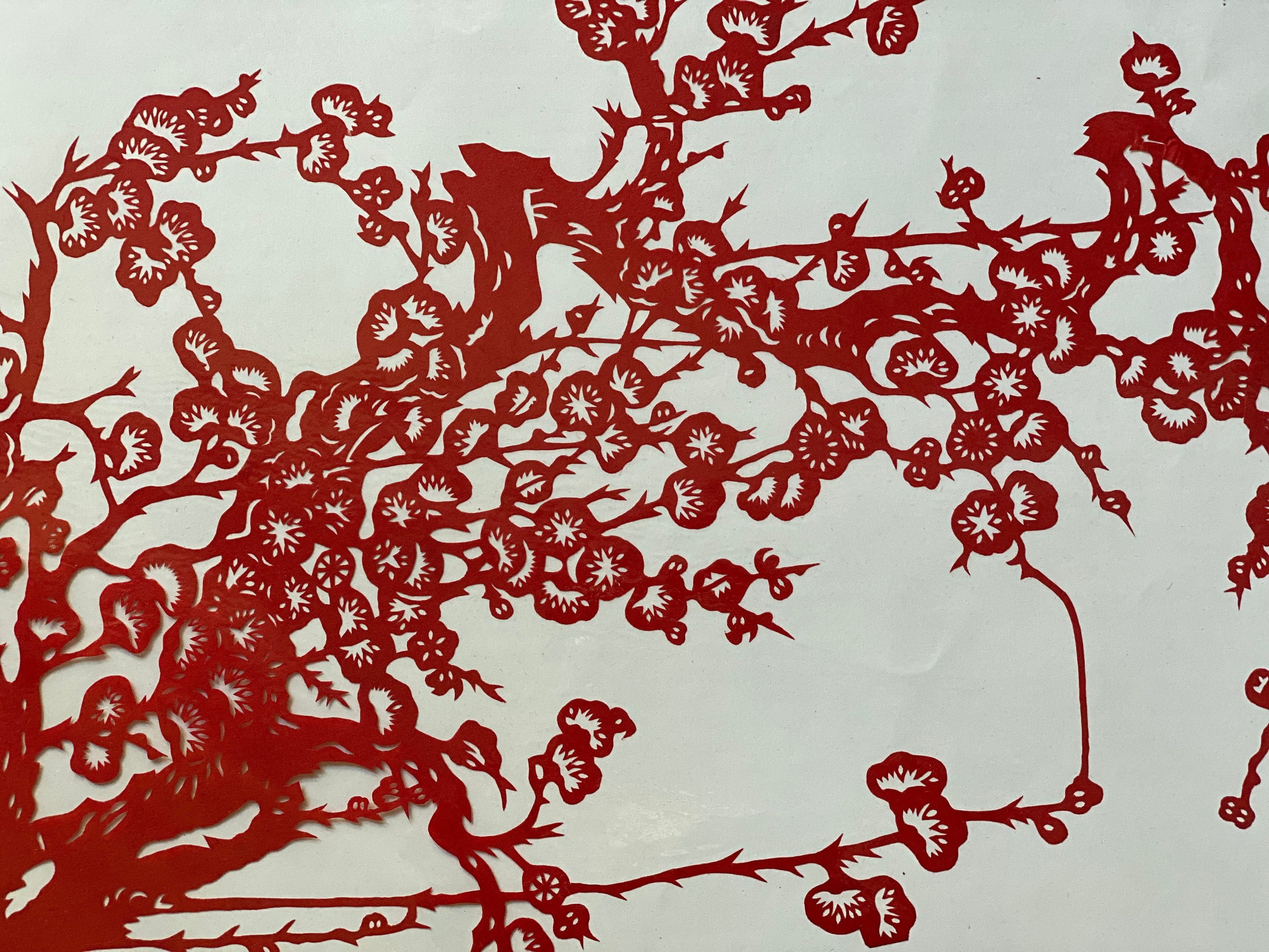 Asian Traditional Art Plum Blossom Paper Cut-hand Paper-cut-chinese ...