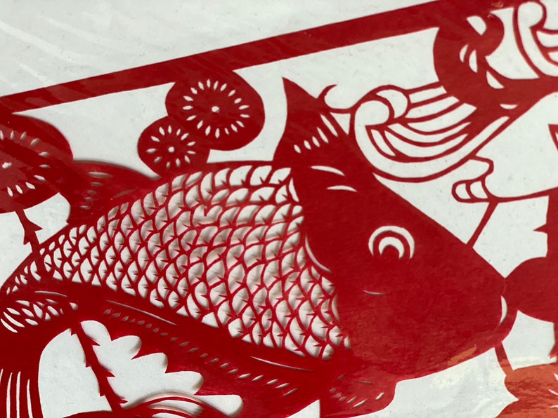 Chinese Grilles, Chinese Paper-cut Art for Koi Fish and Lotus Chinese ...