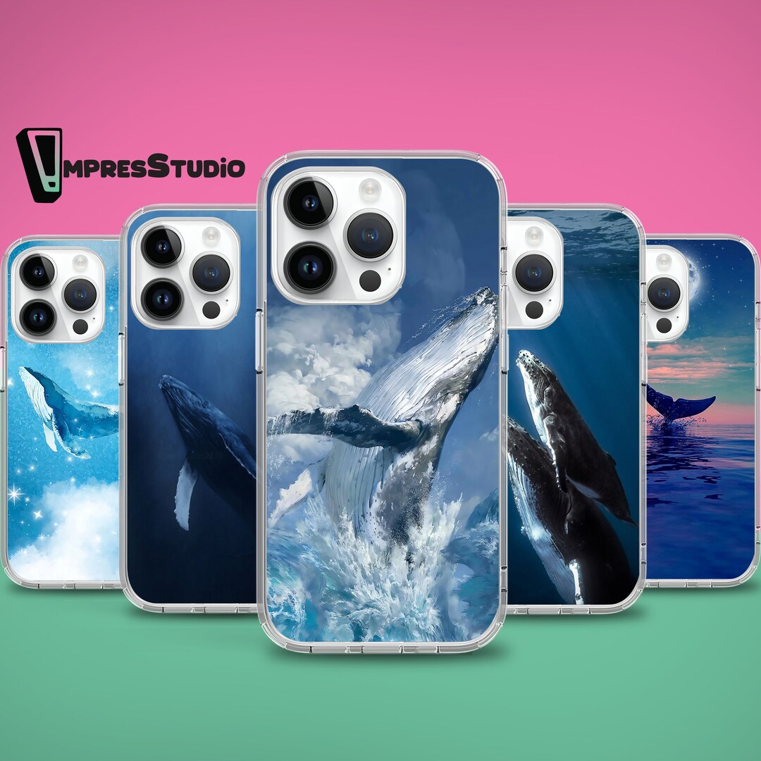 Blue Whale Phone Case for iPhone 16e 16 15 14 13 12 Case for Samsung ...