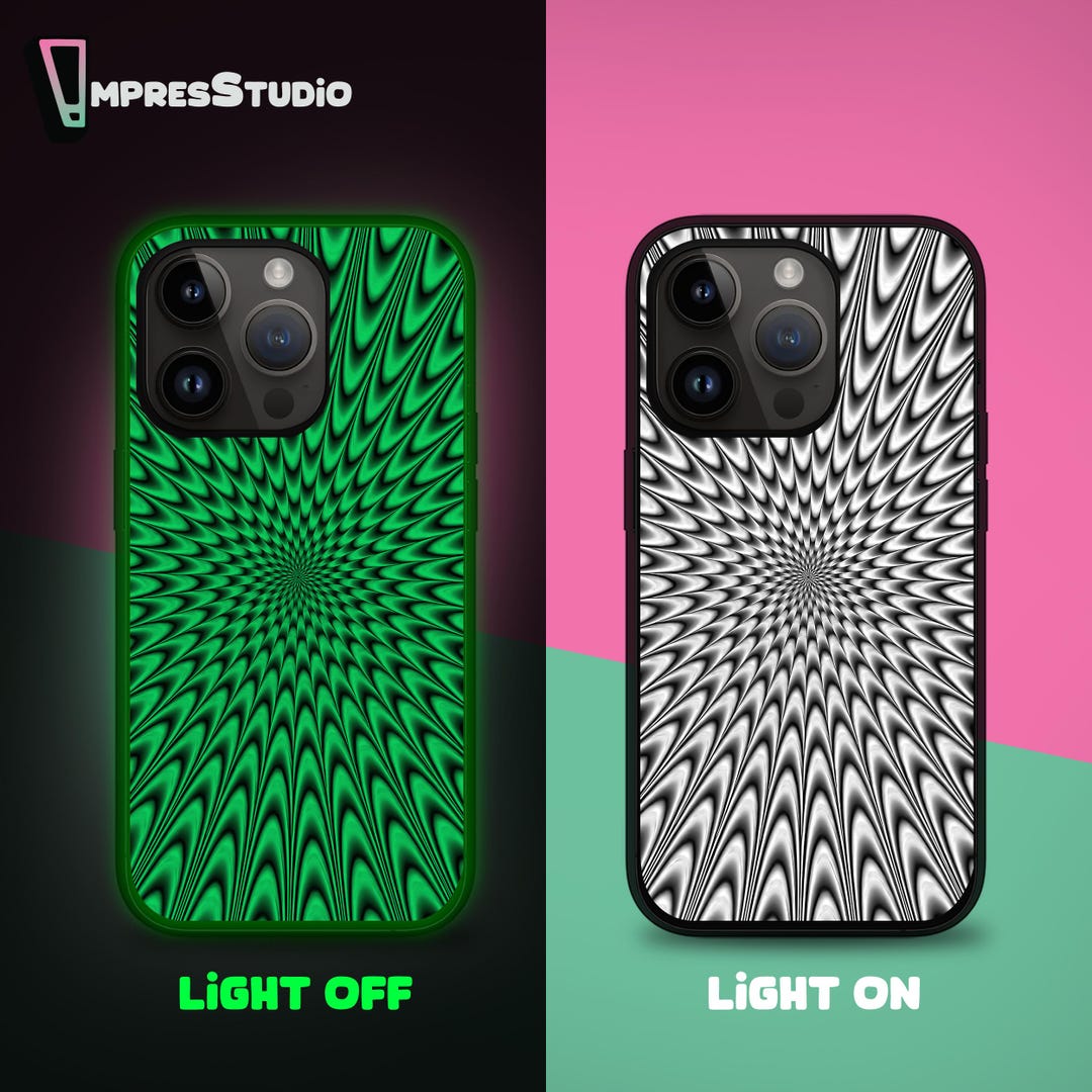 Illusion Pattern Glow in the Dark Phone Case for iPhone 17 Air 16e 16 ...