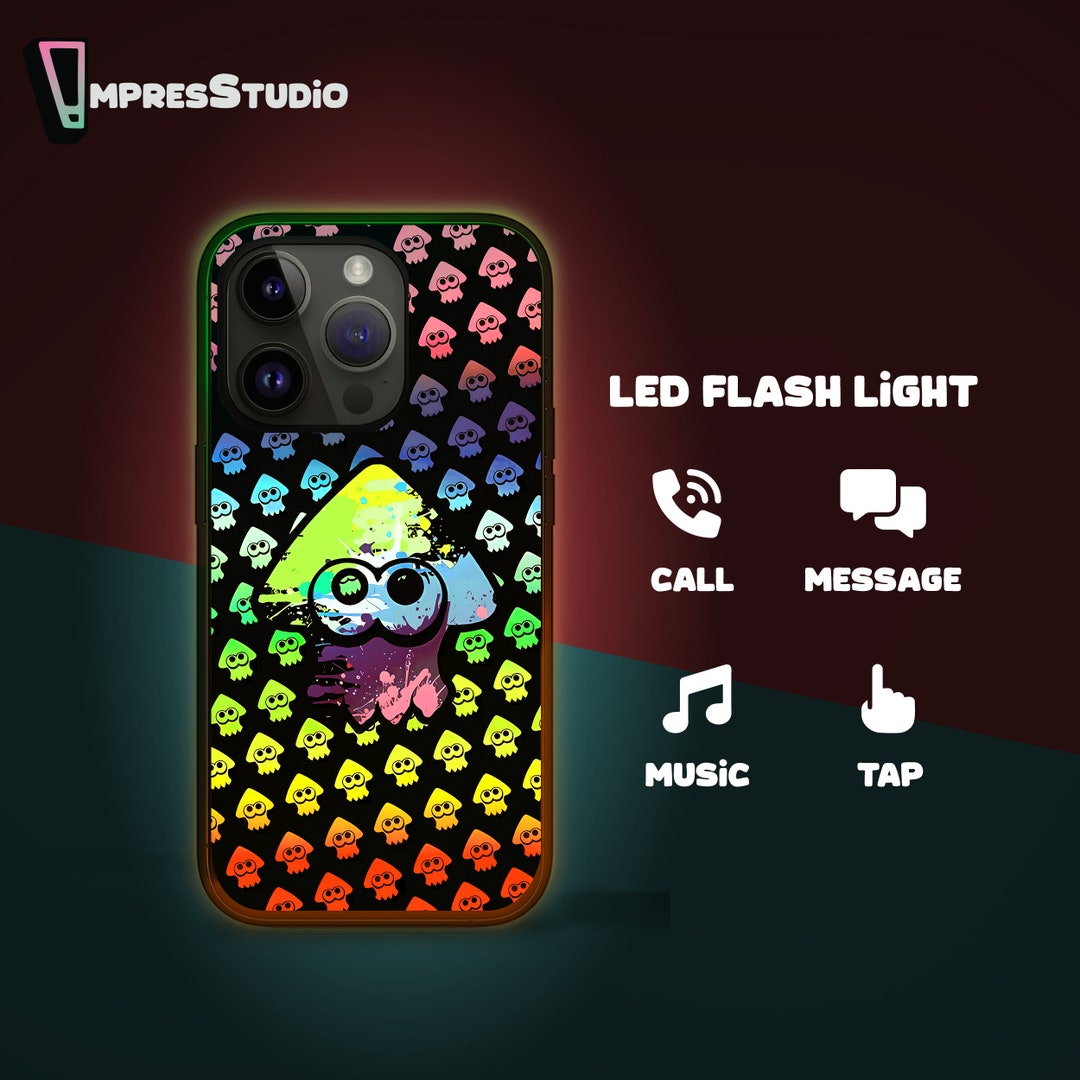 Splatoon LED Flashing Graphic Phone Case for iPhone 17 Air 16e 16 15 ...