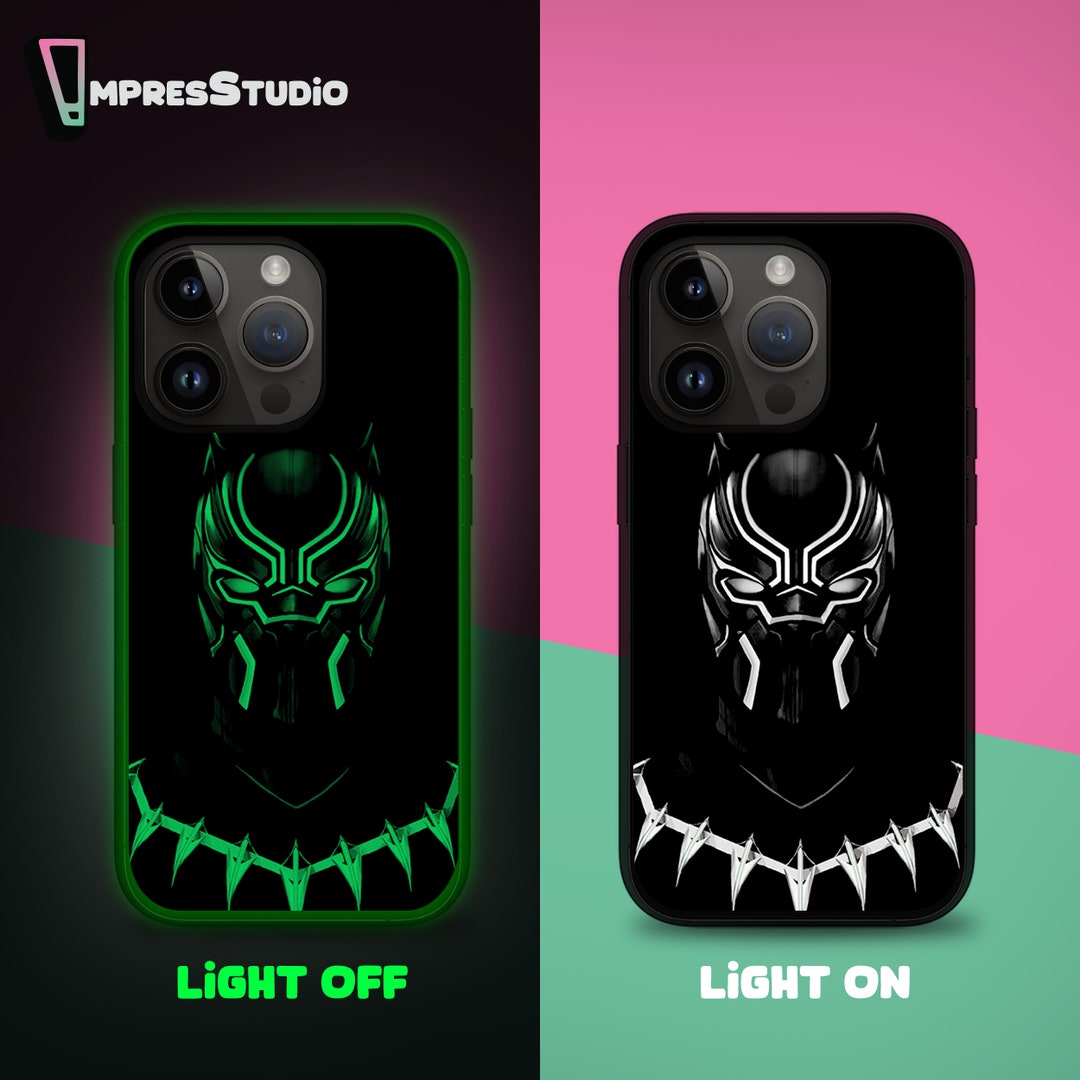 Marvel Black Panther Glow in the Dark Phone Case for iPhone 16e 16 15 14 13 12 Case for Samsung ...