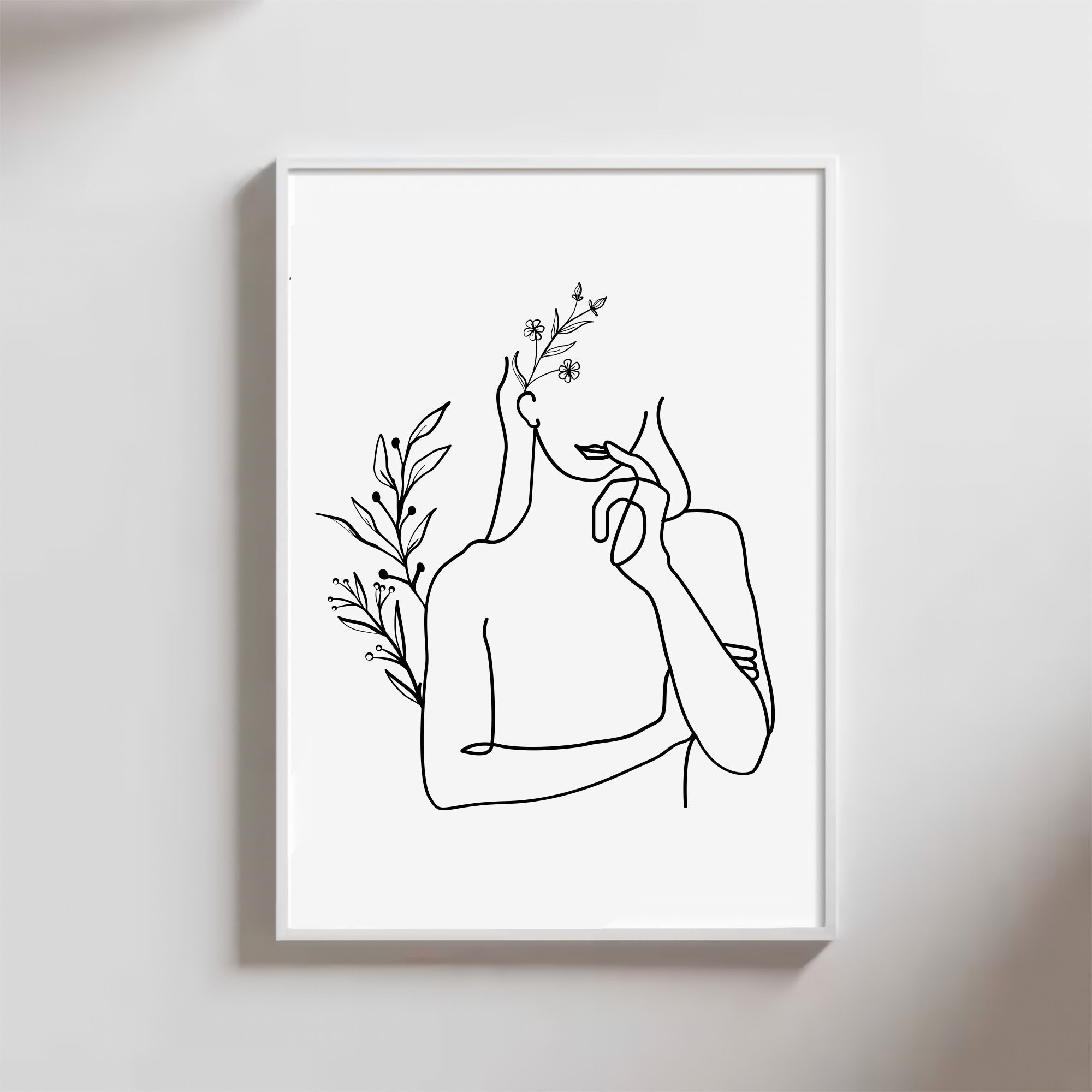Flower Naked Woman Line Art,feminist Wall Art Set,minimal Empower Print ...