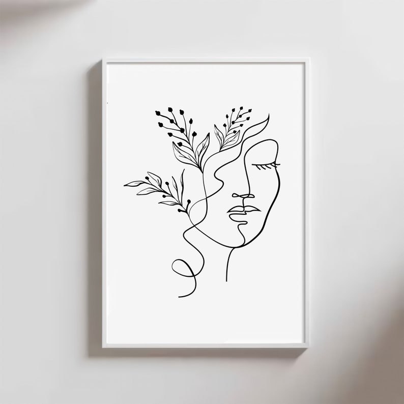 Minimal Empower Print, abstrakte Frau Körper Linie Zeichnung, feministische Wand Kunst Set ...