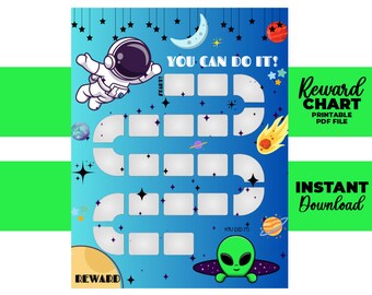 Outer Space Reward Chart Printable Astronaut Behavior Chart Daily Chore ...