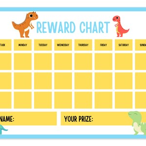 Dinosaur Behavior Chart,t-rex Reward Chore Chart,printable Dinosaur ...