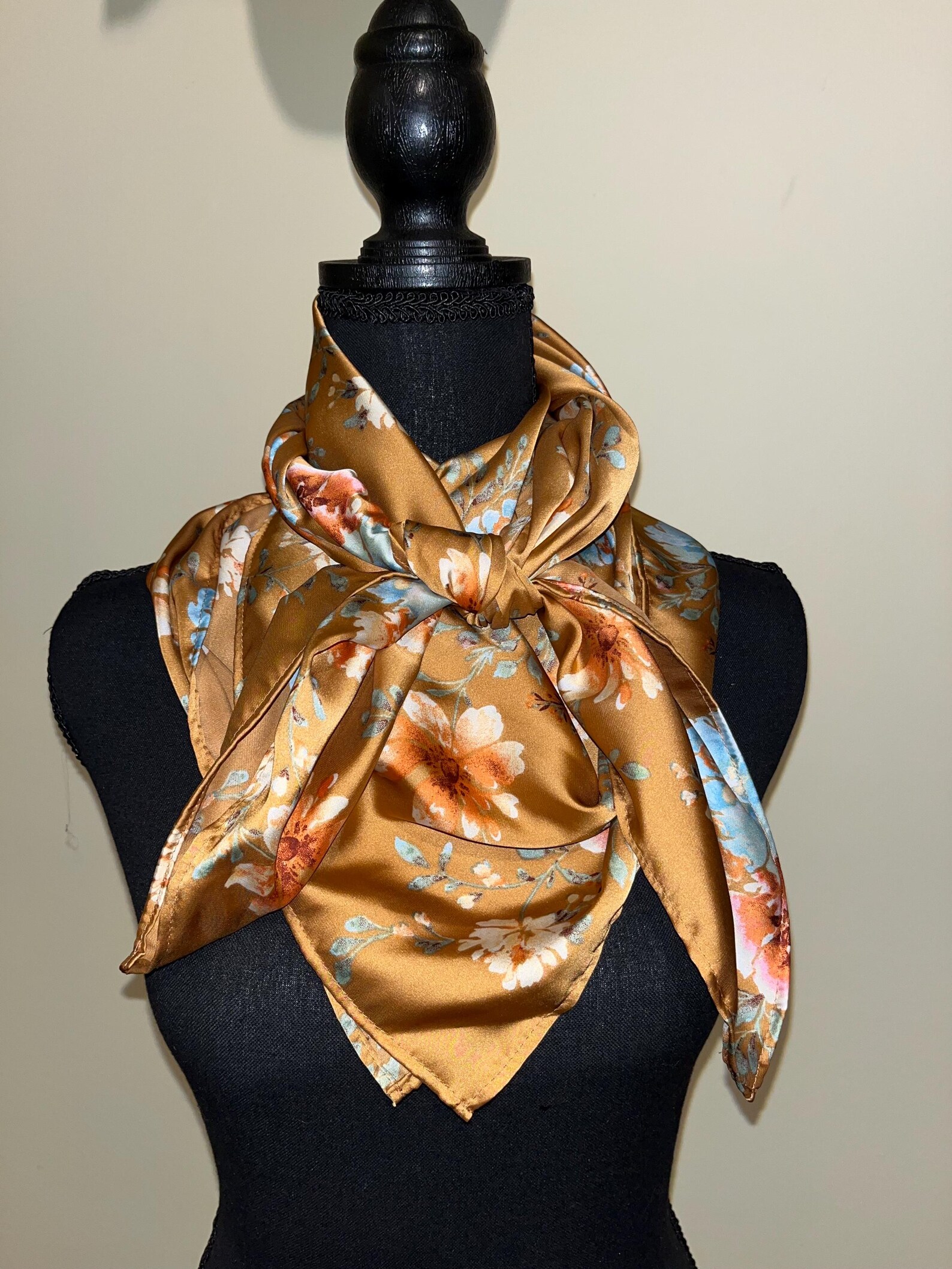 Copper Turquoise Floral Wranglin Rag Cowboy Scarf Wild Rag - Etsy