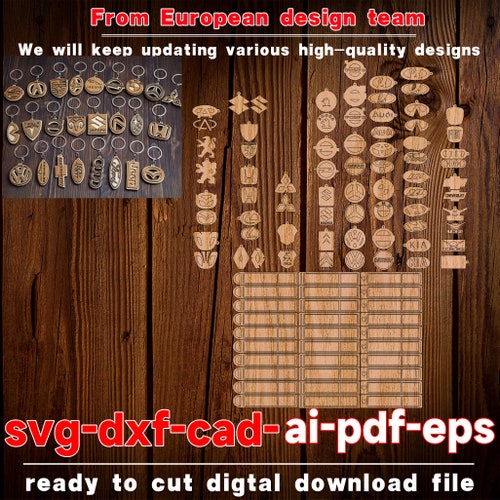 Glowforge Auto Keychain Svg Bundle 60 Laser Cut File Keychain - Etsy UK