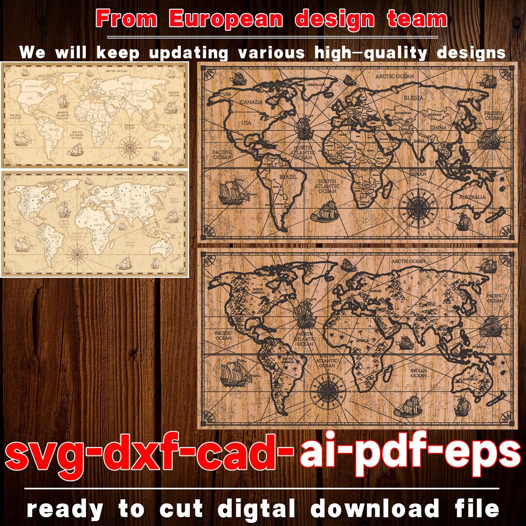 Laser Cut World Map for Laser Engraved World Cnc Plan for - Etsy Australia