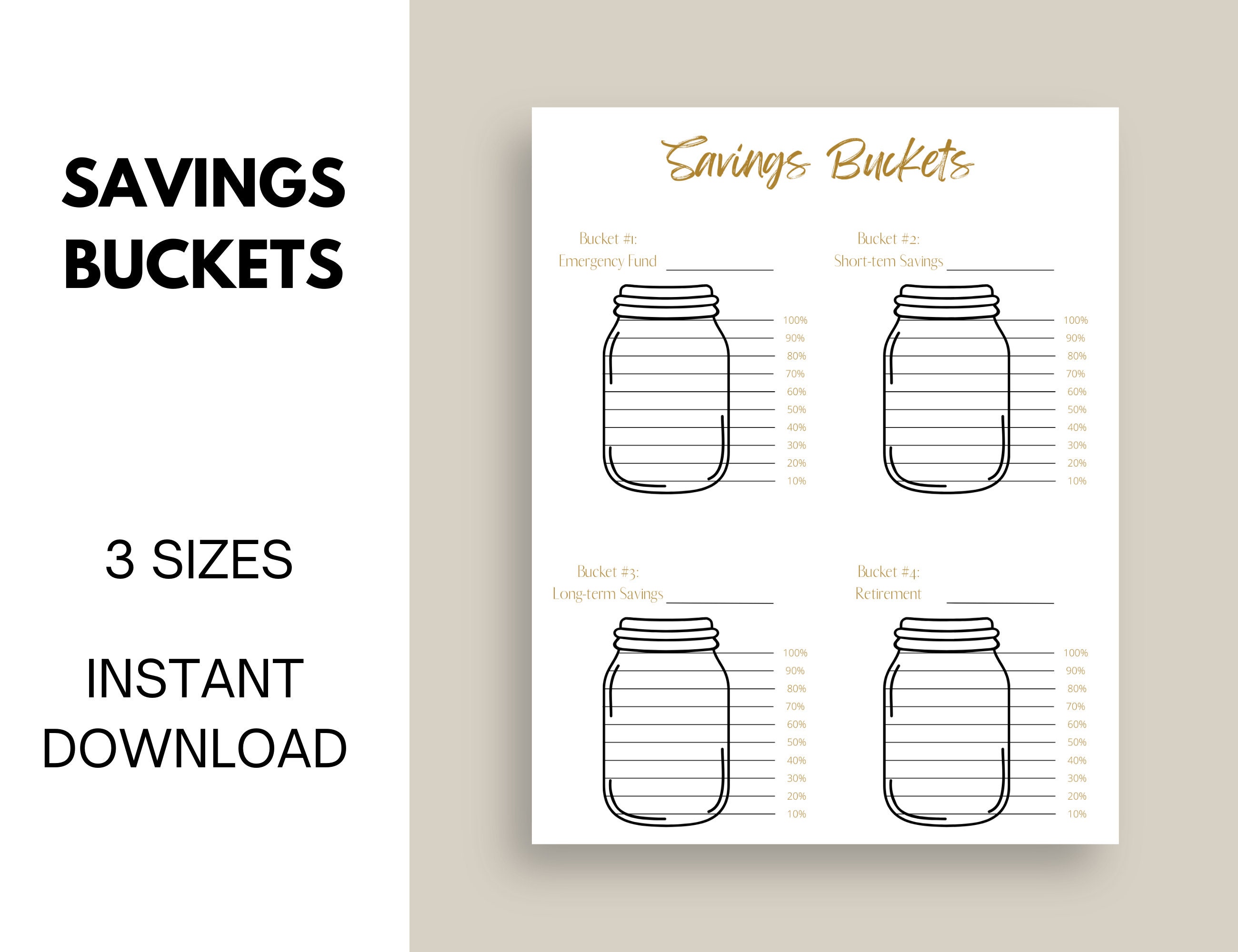Savings Buckets for Bullet Journaling - Etsy