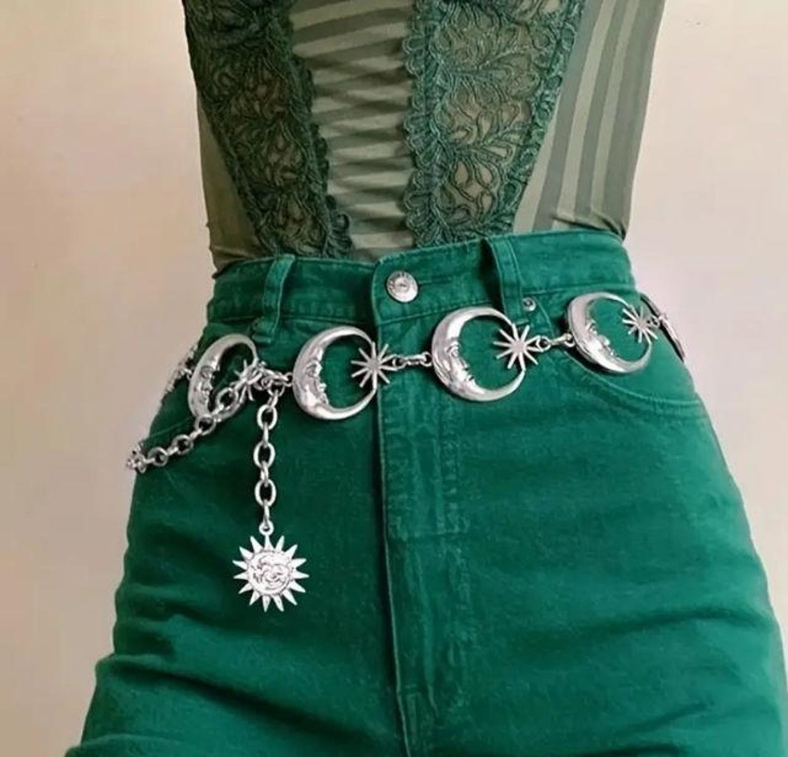Chain Belt /sun and Moon Chain Belt / - Etsy