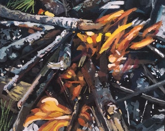 Bonfire Print of Watercolor - Etsy