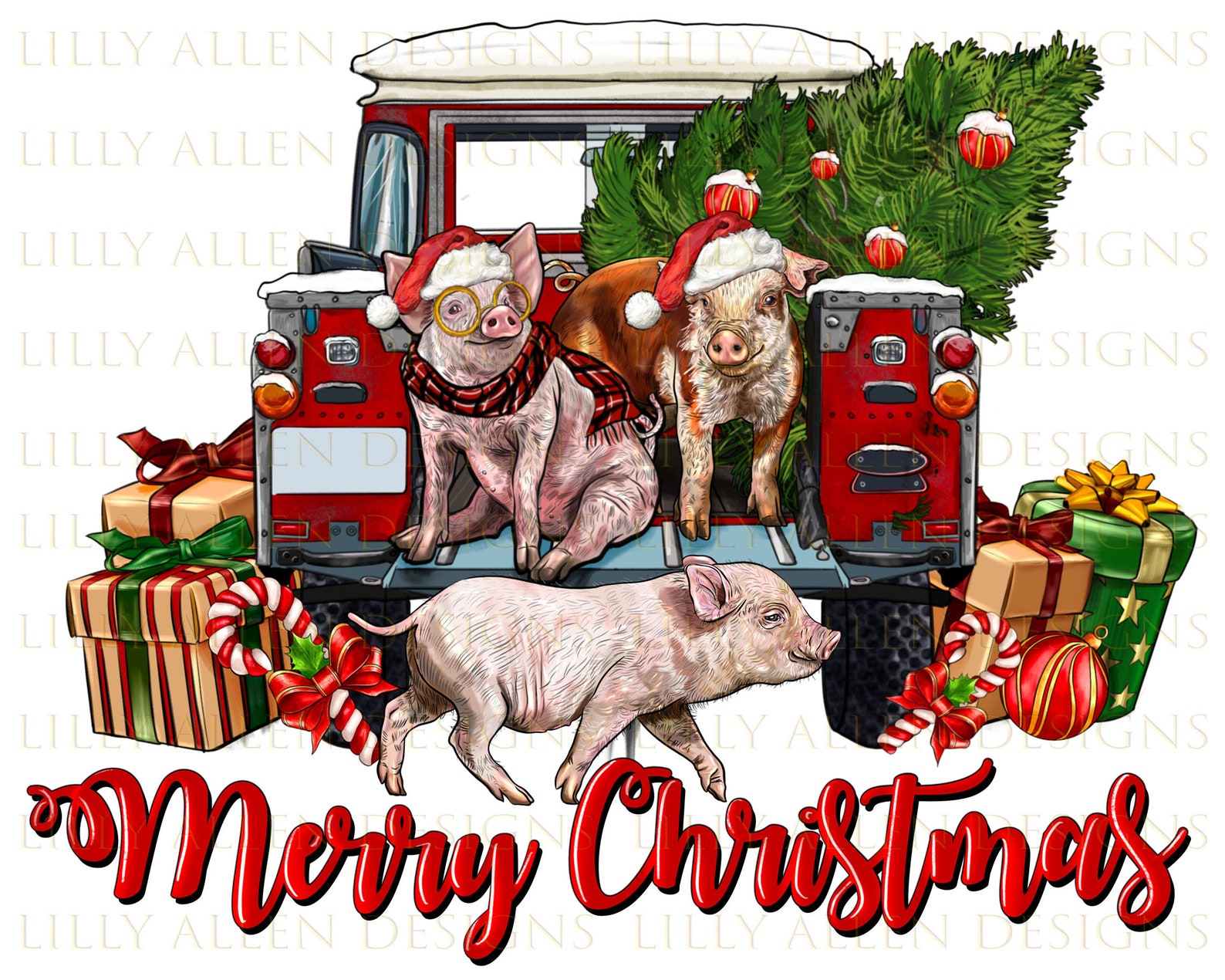 Merry Christmas Pig Png Sublimation Design Merry Christmas - Etsy