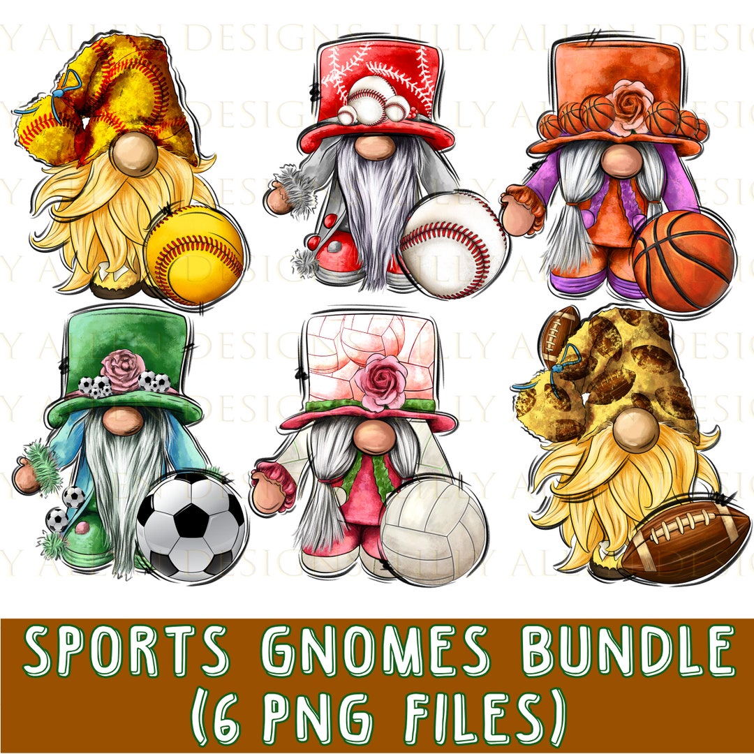 Sports Gnomes Bundle Png Sublimation Design Download, Game Day Png ...