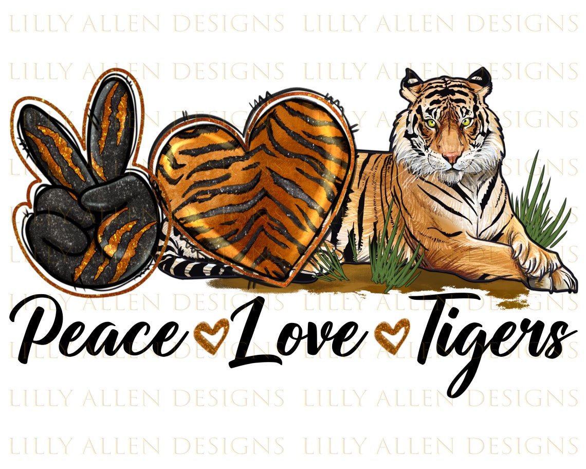 Western Peace Love Tigers Png Sublimation Designtiger Pattern - Etsy