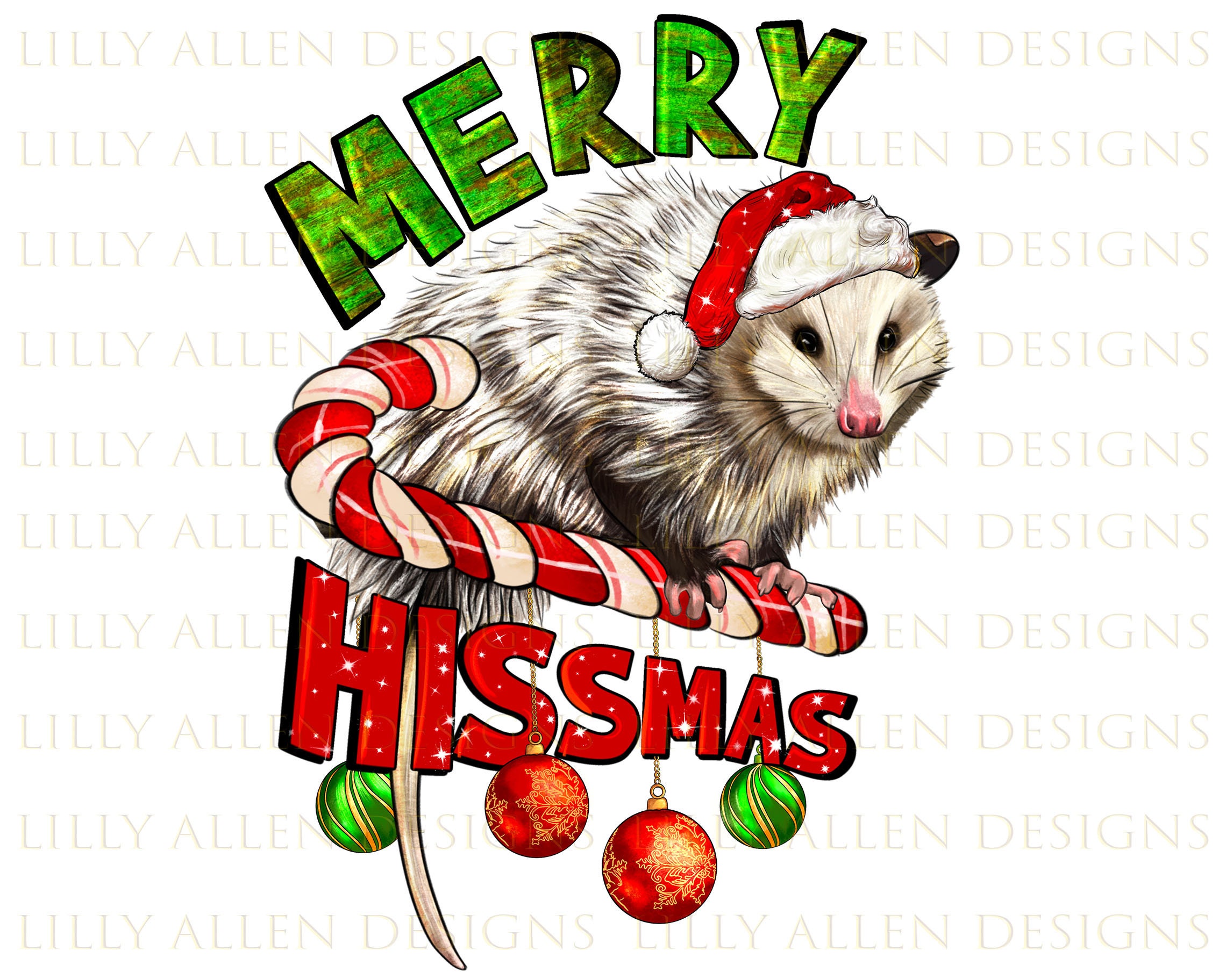 Merry Hissmas Opossum Png Sublimation Designchristmas Opossum - Etsy