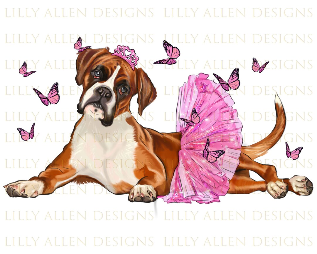 Boxer Dog With Tutu Png Sublimation Design, Ballerina Boxer Dog Png ...