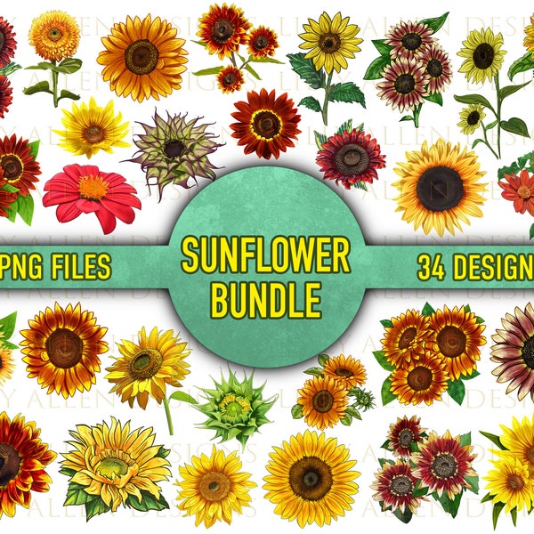 Sunflower Bundle Png - Etsy