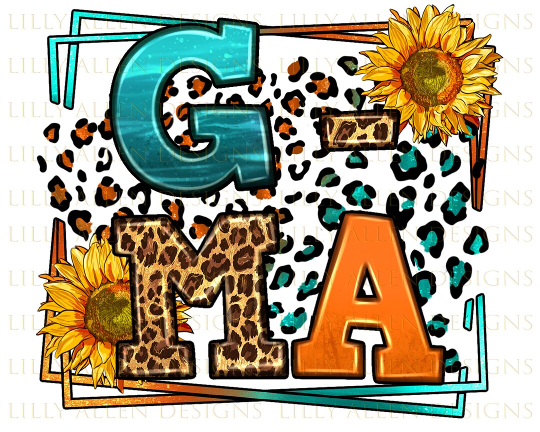 Grandma G-ma Leopard Frame Png Sublimation Design Download, Western ...
