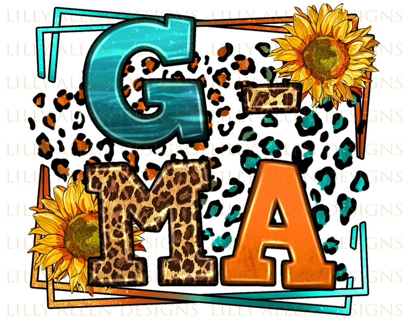 Grandma G-ma Leopard Frame Png Sublimation Design Download - Etsy