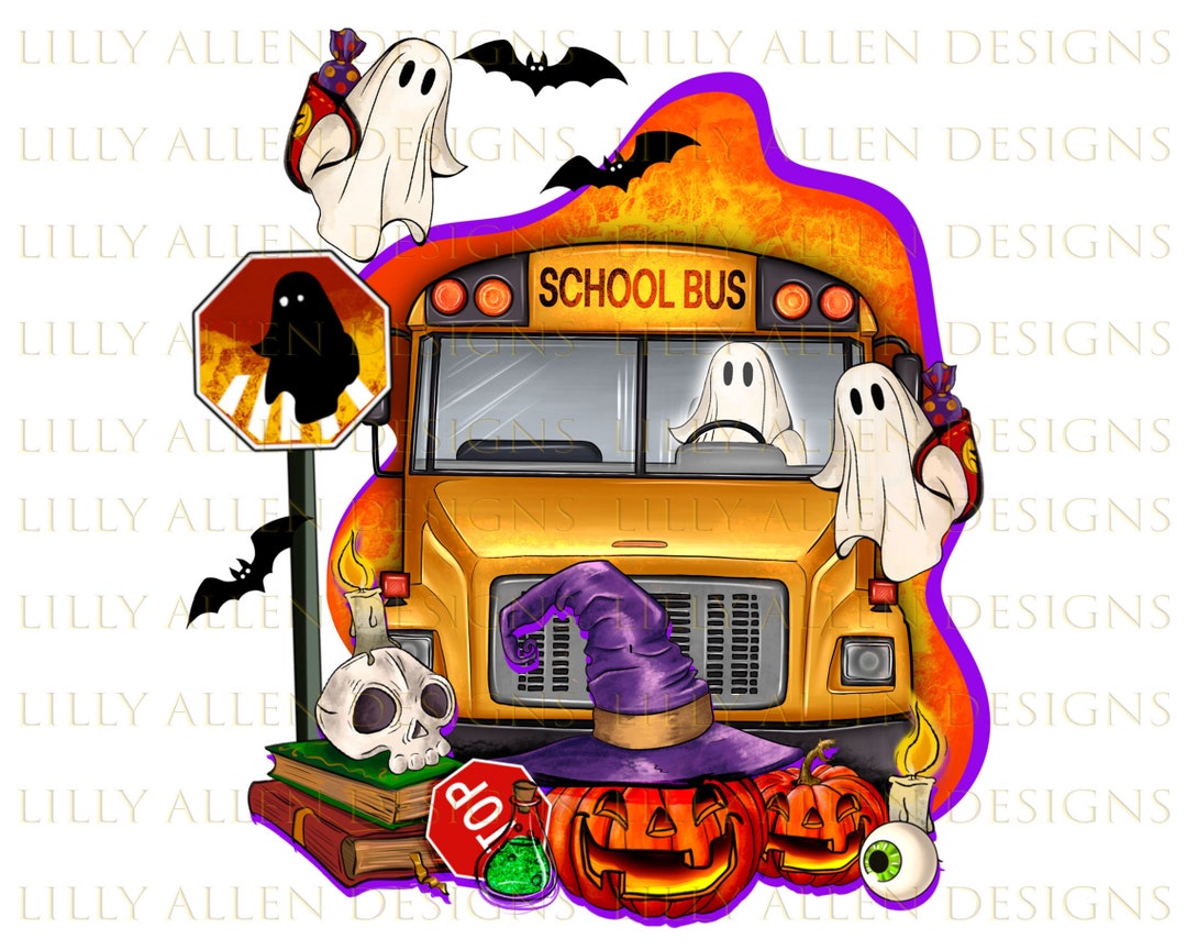 Halloween School Bus Png Sublimation Design, Halloween Png, School Bus ...