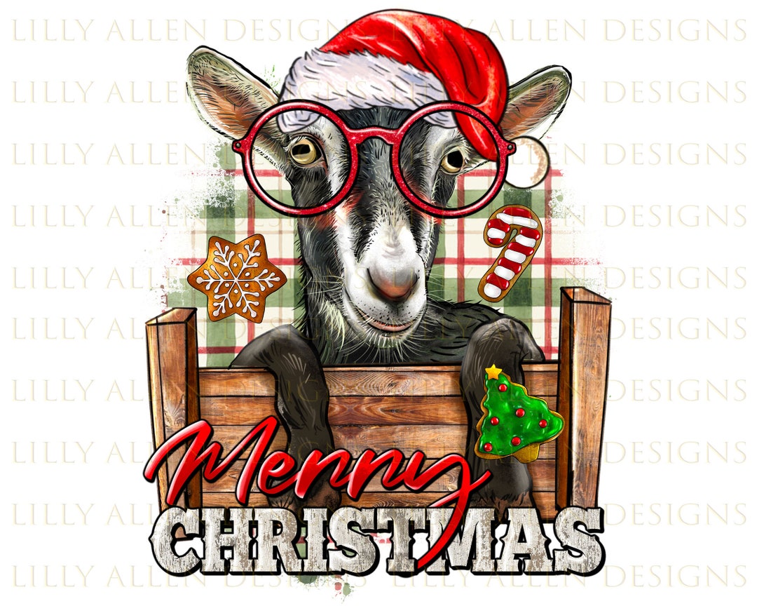 Merry Christmas Alpine Goat Png Sublimation Design,christmas Goats Png ...