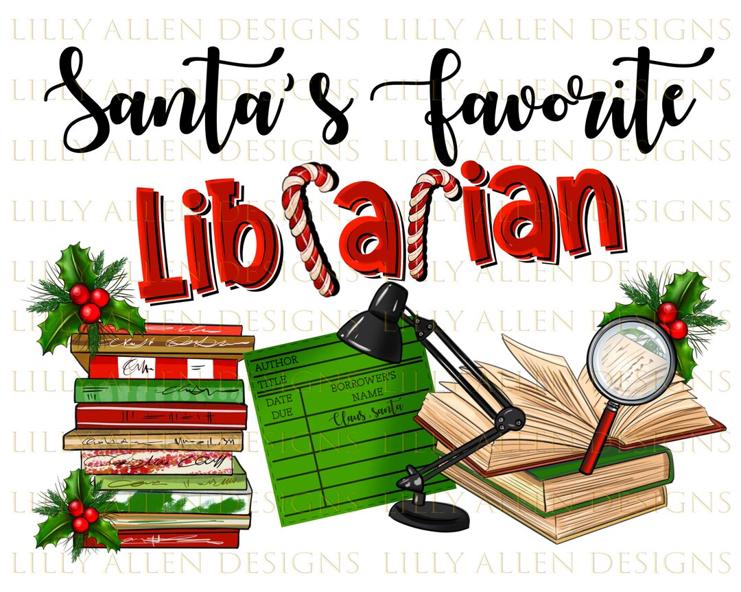 Santa's Favorite Librarian Png Sublimation Design,merry Christmas Png ...