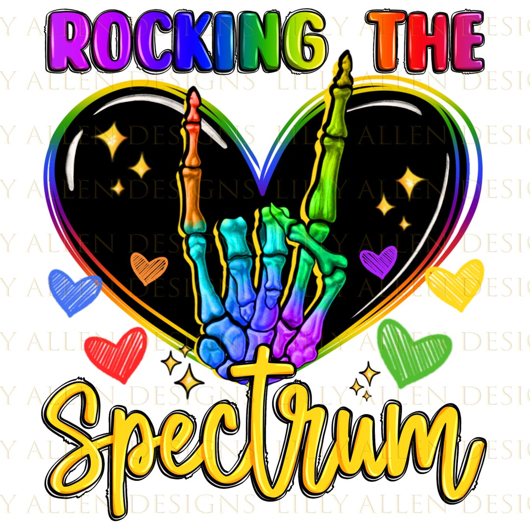 Rocking the Spectrum Png Sublimation Design Download, Autism Awareness ...