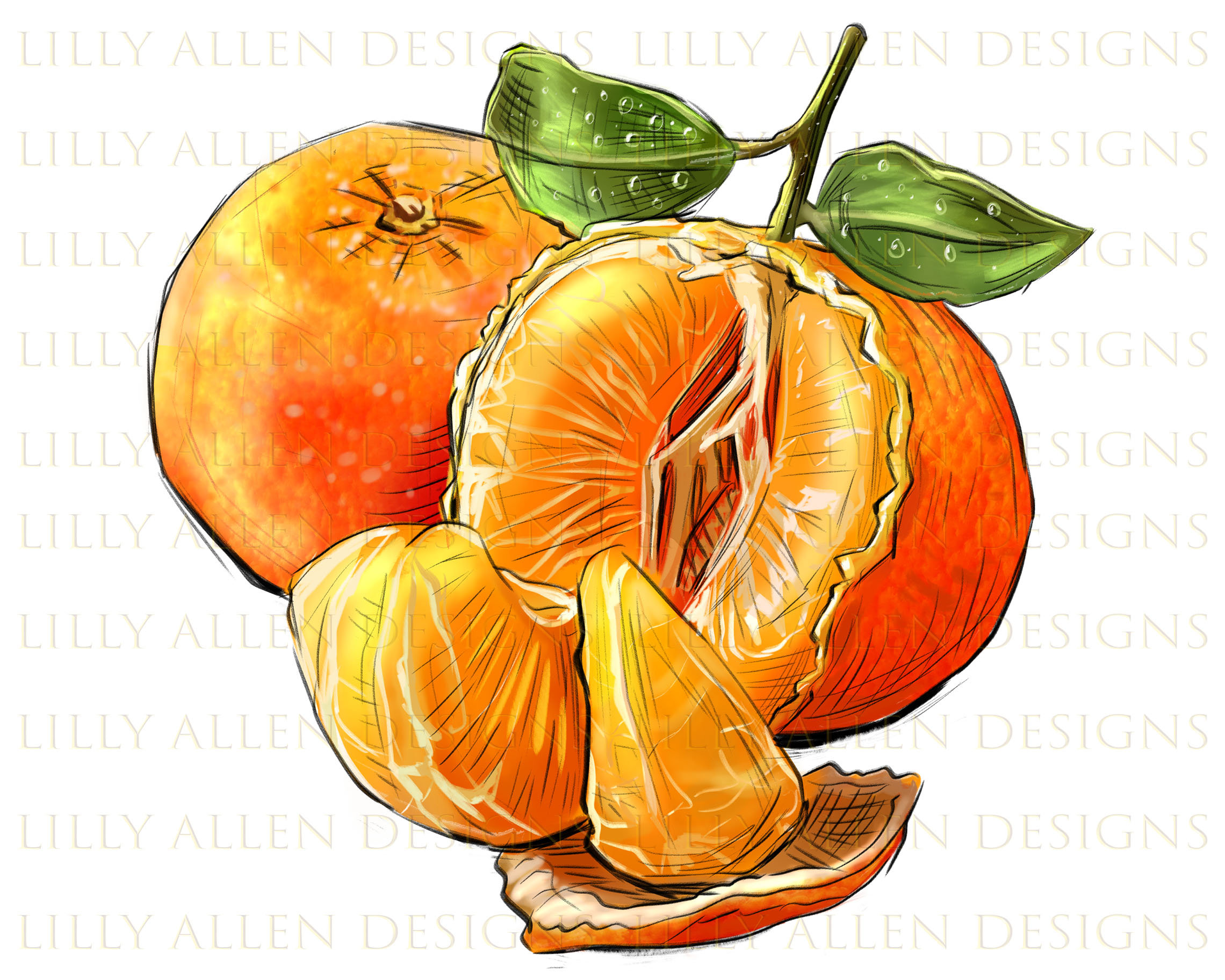 Tangerines Clipart Flower