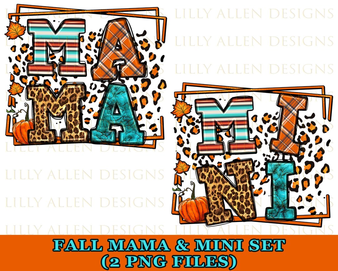 Fall Mama and Mimi Set Png Sublimation Design, Leopard Fall Mama Png ...