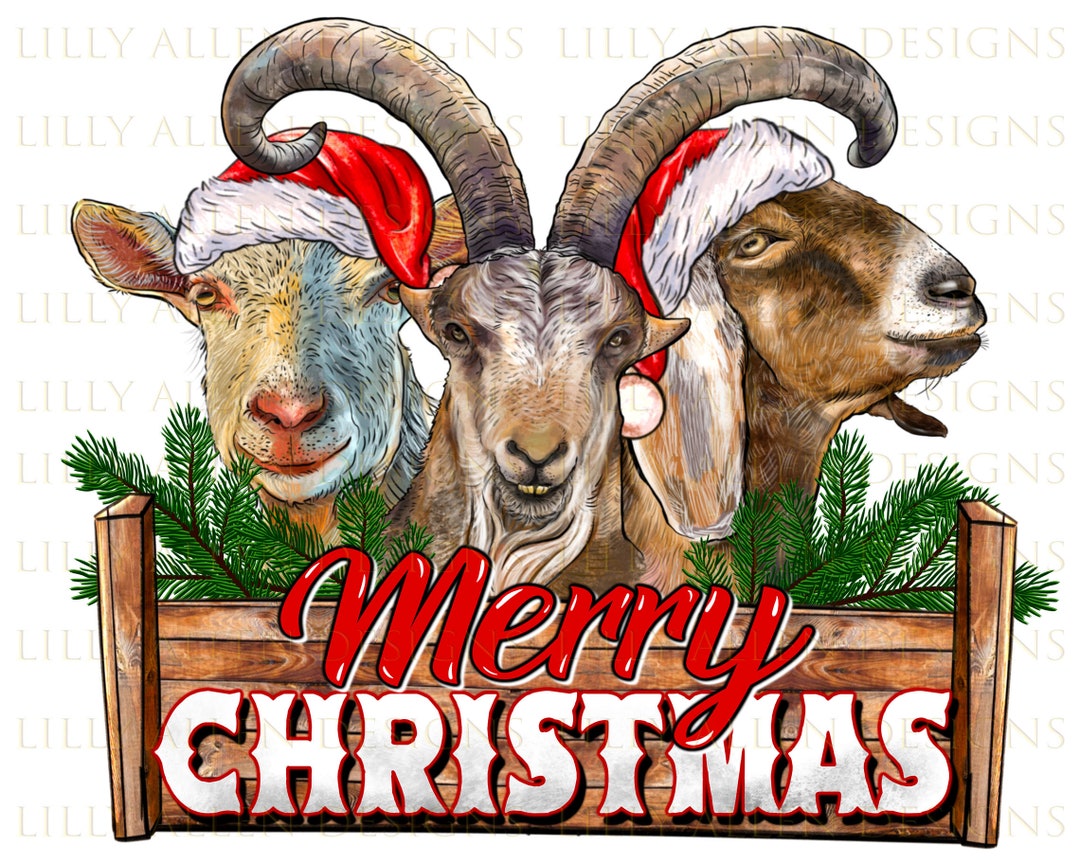 Merry Christmas Goats Png Sublimation Design, Christmas Png, Christmas ...