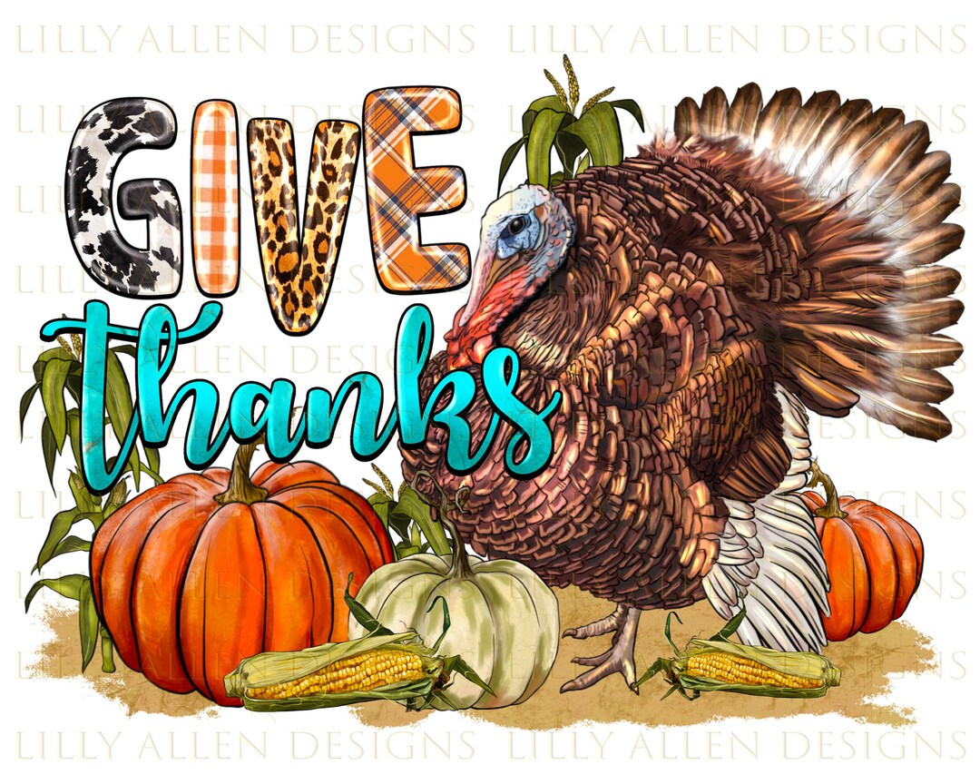 Western Give Thanks Turkey Png Sublimation Design - Etsy
