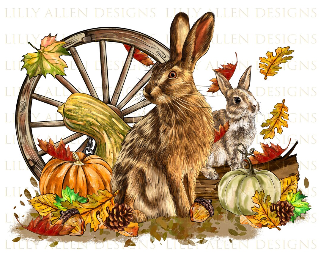 Fall Rabbit Png Sublimation Design, Fall Png, Fall Vibes Png, Pumpkin ...
