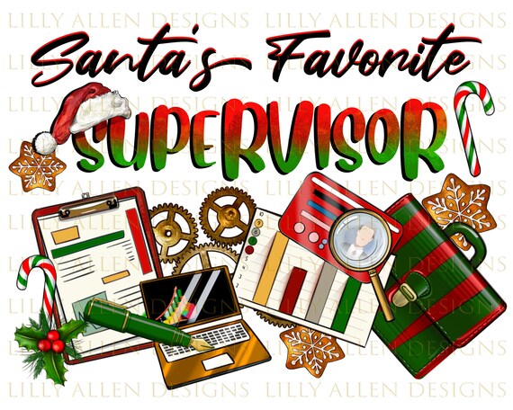Santa's Favorite Supervisor Png Sublimation Design Merry - Etsy