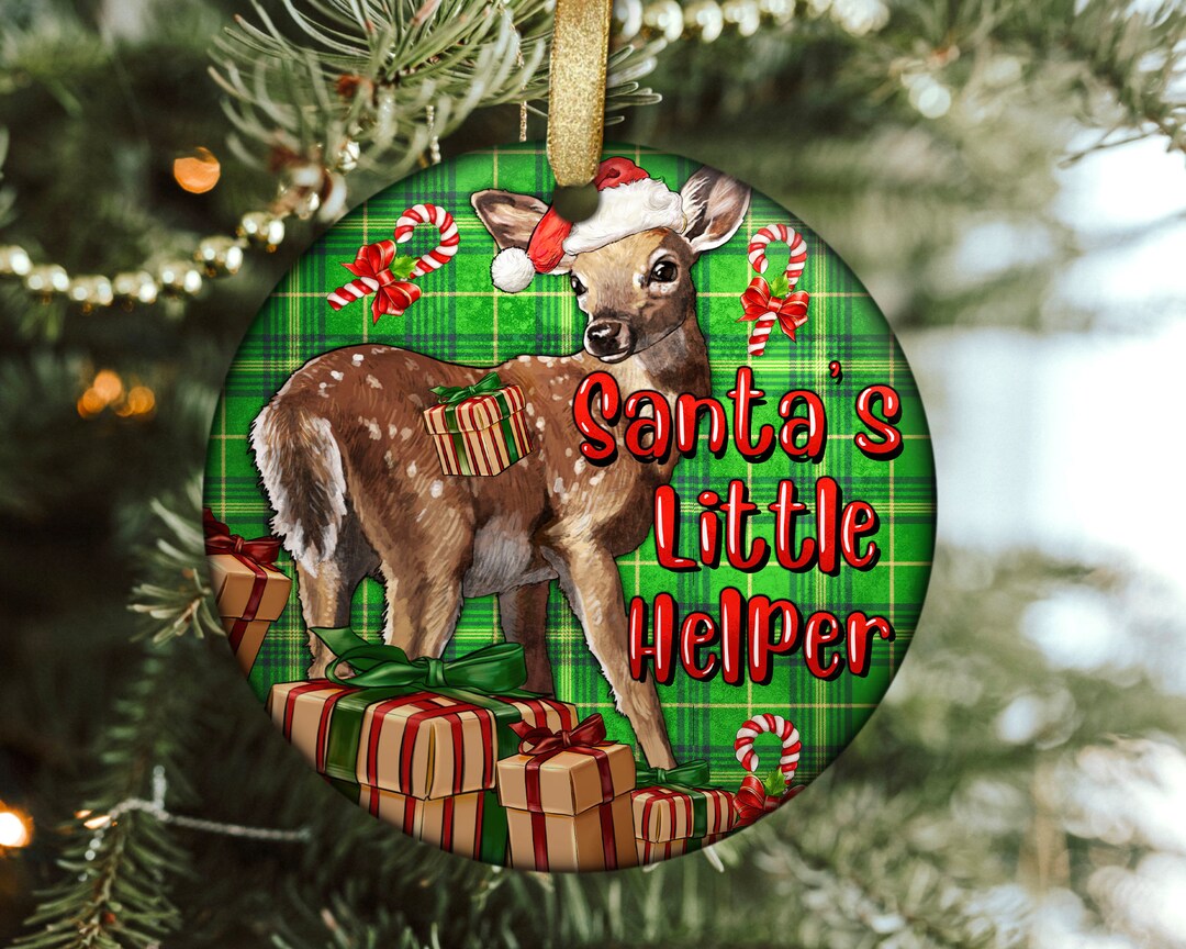 Santa's Little Helper Christmas Ornament Png Sublimation Design ...