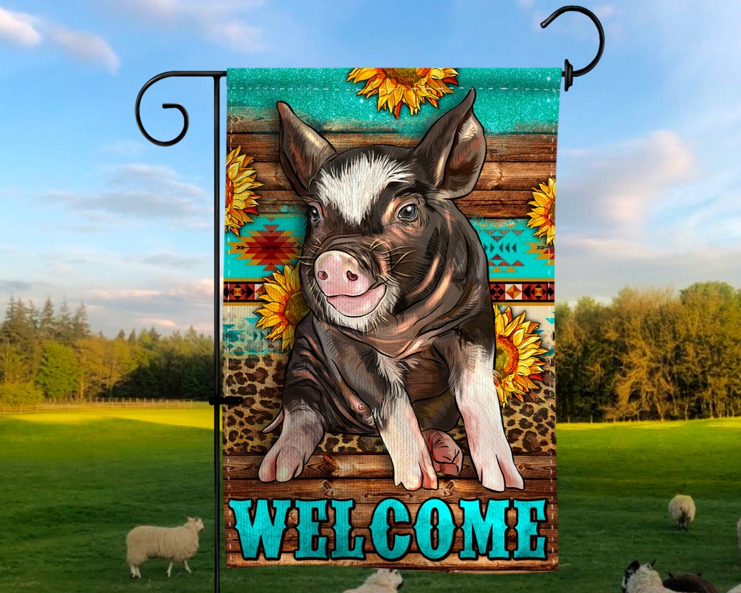 Western Pig Garden Flag Png Sublimation Design, Pig Garden Flag Png ...