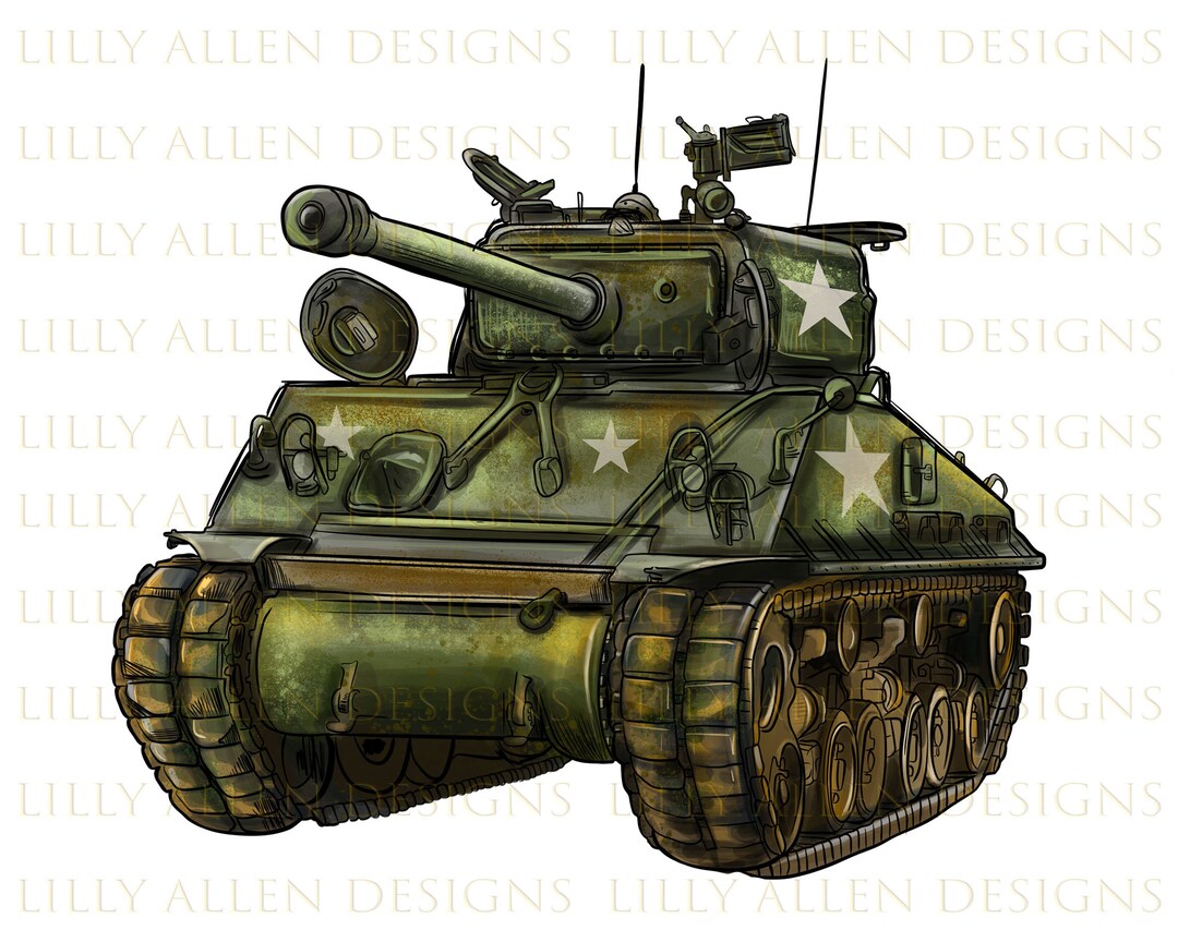 Army Tank Png Sublimation Design, Hand Drawn Tank Png, Tank Clipart ...