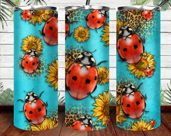 Western Ladybug Sunflower Tumbler Png Sublimation Design20oz. - Etsy