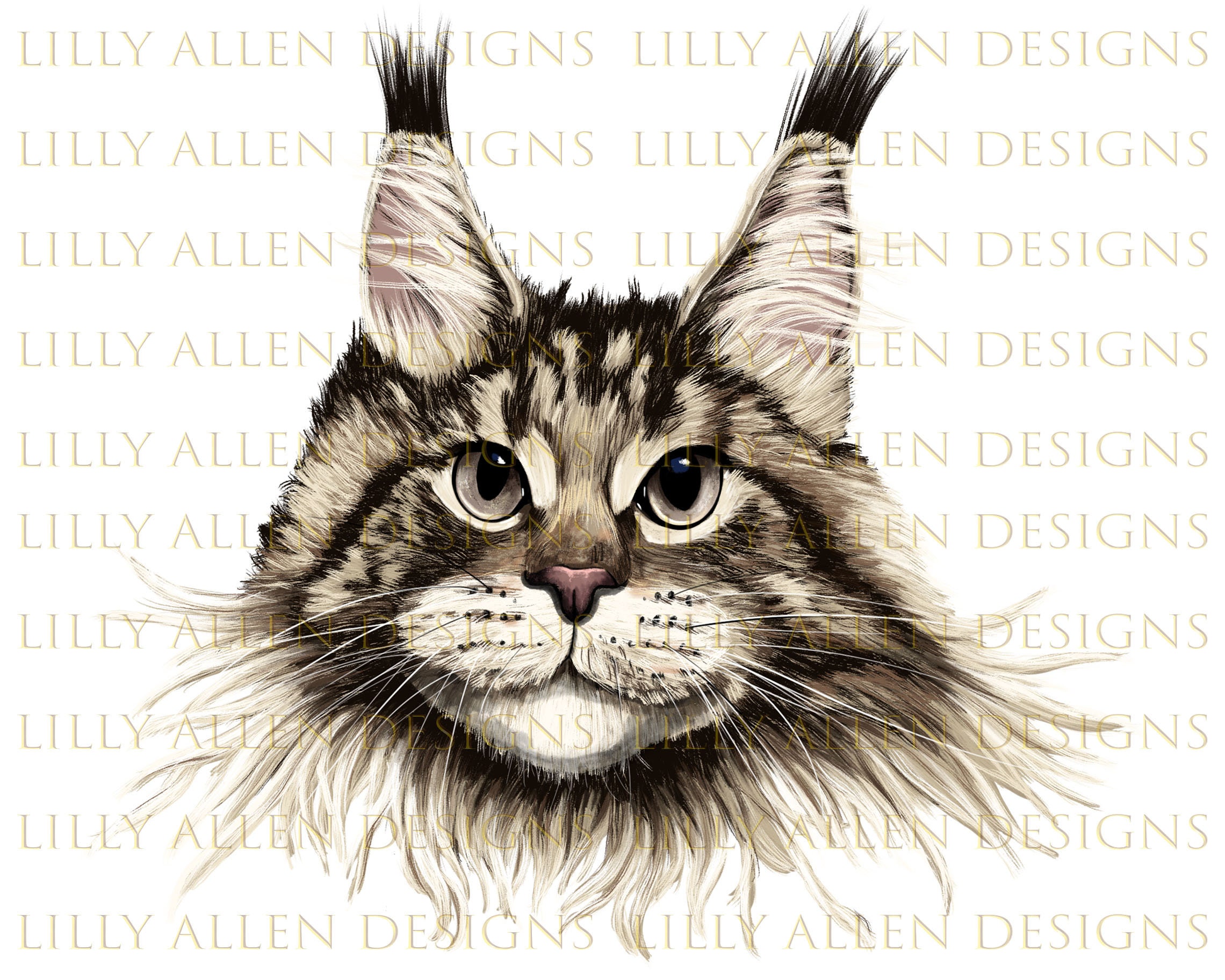 Maine Coon Cat Face Png Cat Png Coon Cat Sublimation - Etsy