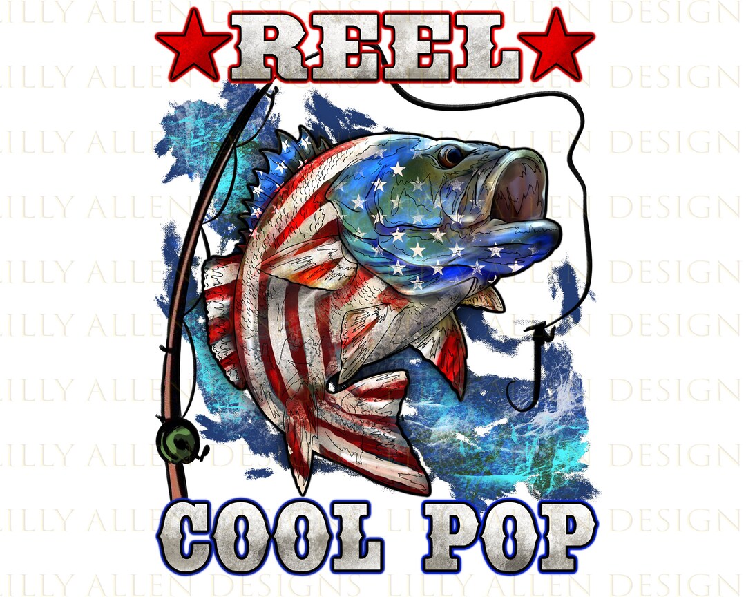 Reel Cool Pop Bass Png Sublimation Design Download, USA Flag Bass Png ...