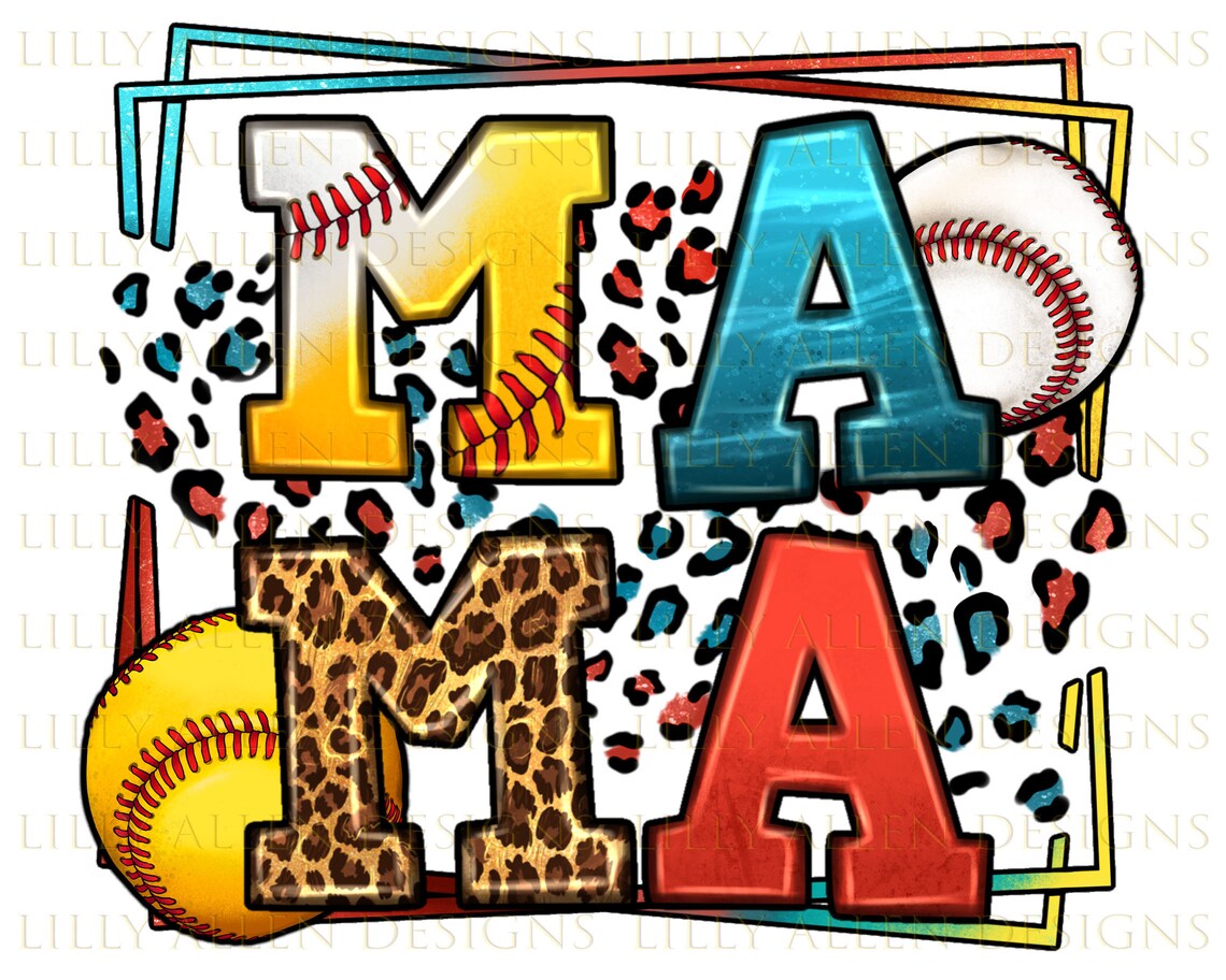 Leopard Softball and Baseball Mama Png Sublimation Design - Etsy