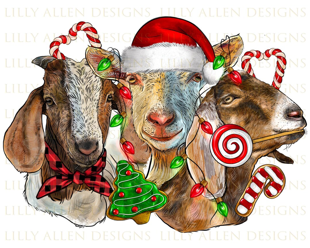 Christmas 3 Goats Png Sublimation Designchristmas Goats - Etsy