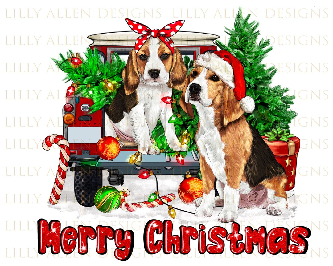 Merry Christmas Beagle Dogs Png Sublimation Design,christmas Beagle Png ...