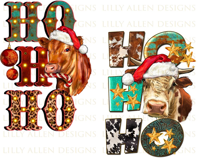 Ho Ho Ho Christmas Animal Bundle Png Sublimation Design Set - Etsy