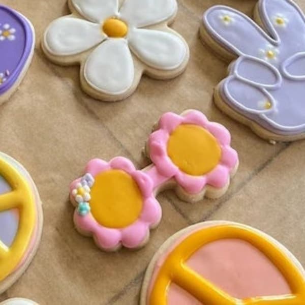 Flower Glasses Cookie Cutter Etsy