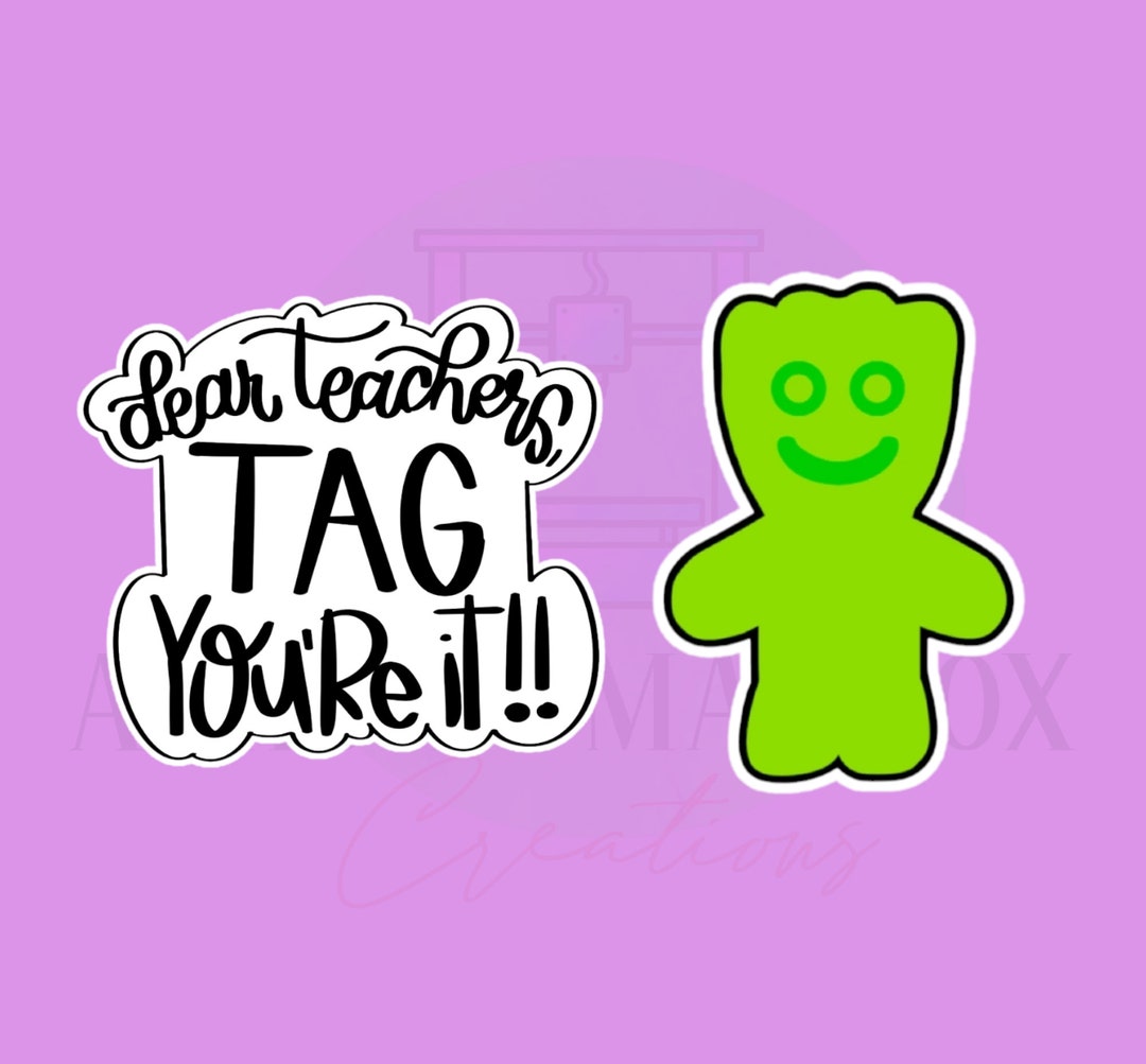 Tag Your It Teachers & Kid Cookie Cutter | 2 Piece - Etsy